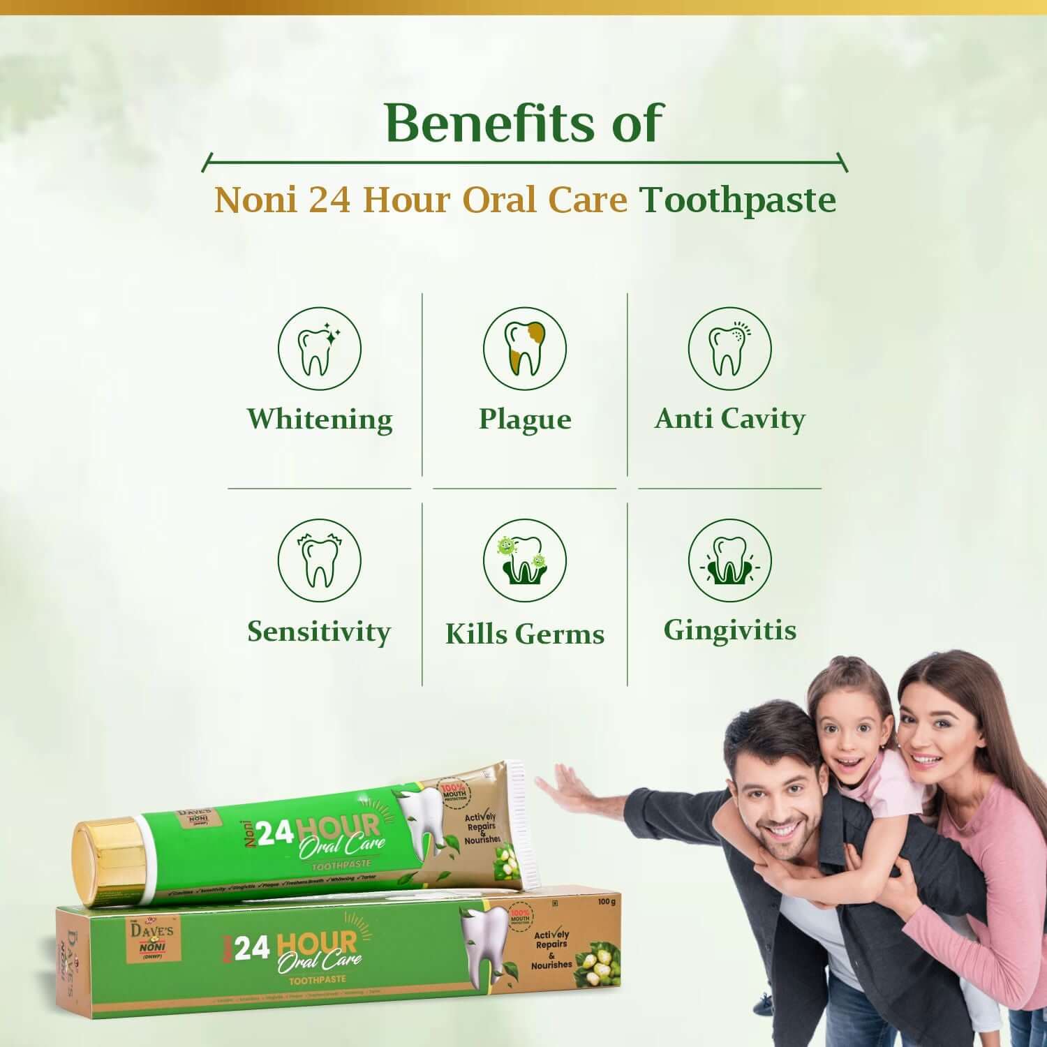 Noni Toothpaste | Noni 24 Hour Oral Care Toothpaste Pack Of 2